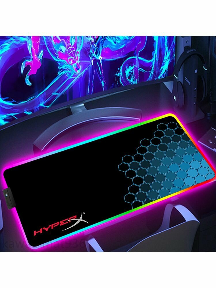 Коврик HyperX Luminous All-in-One, RGB-подсветка, нескользящая основа