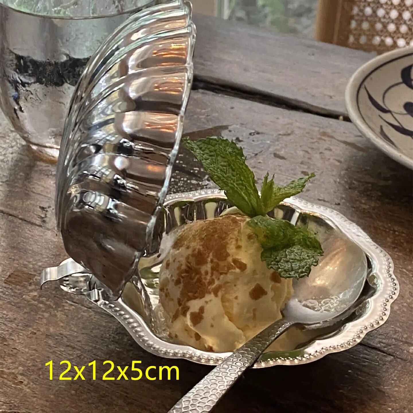 Металлическая тарелка-ракушка из нержавеющей стали shinny