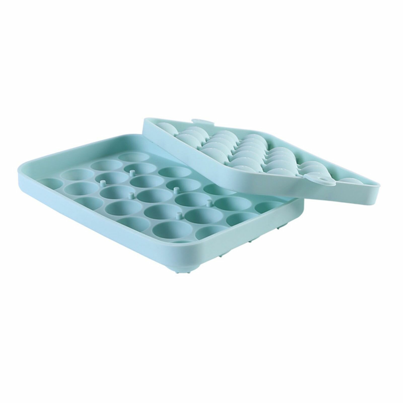 Круглый лоток для кубиков льда, 25 решеток, силиконовый простой в эксплуатации льдогенератор в виде гранул с крышкой для напитков, кофейных коктейлей