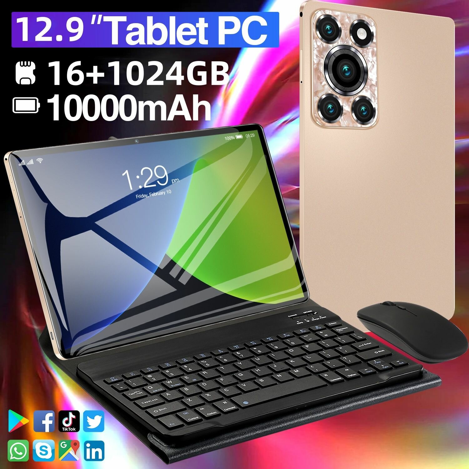 Pad12 RAM 16 ГБ 1024 ГБ для работы (Российская клавиатура )