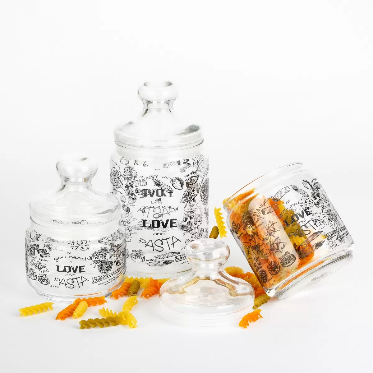 Набор банок для продуктов LUMINARC ЛАВ паста 3шт (0.5л. 0.75л. 1л)