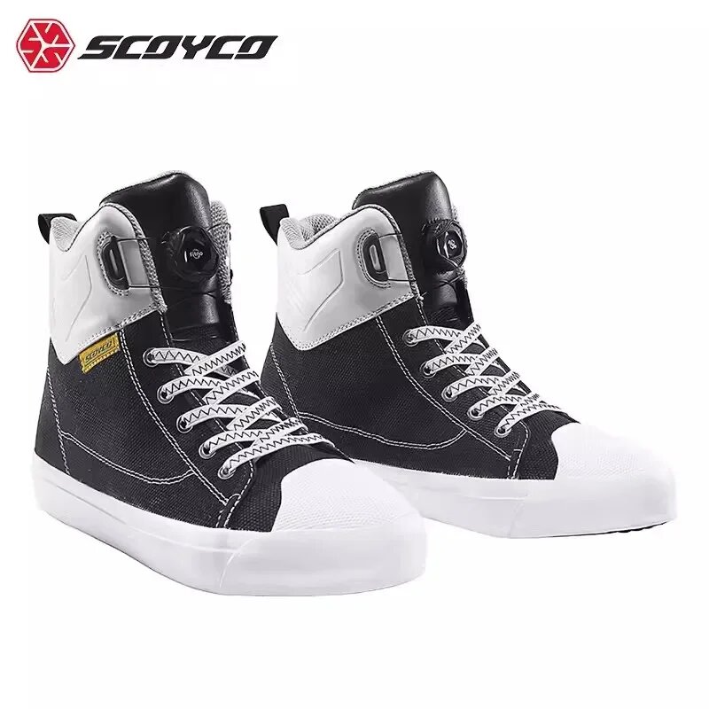 SCOYCO мотоциклетные ботинки Motociclista Botas, летняя повседневная обувь для верховой езды, парусиновая обувь с защитой от падения, Zapato Moto для мужчин и женщин для Suzuki 44, Черный, MT081 Black