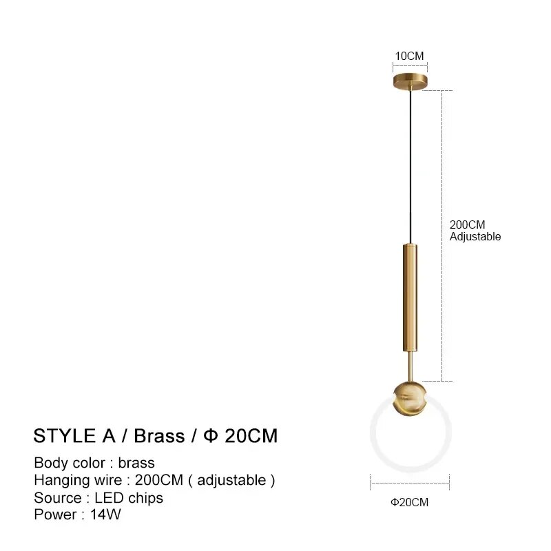 Подвесная люстра OKUDO бронзовый цвет, A brass 1 light 20CM, warm white, Бежевый