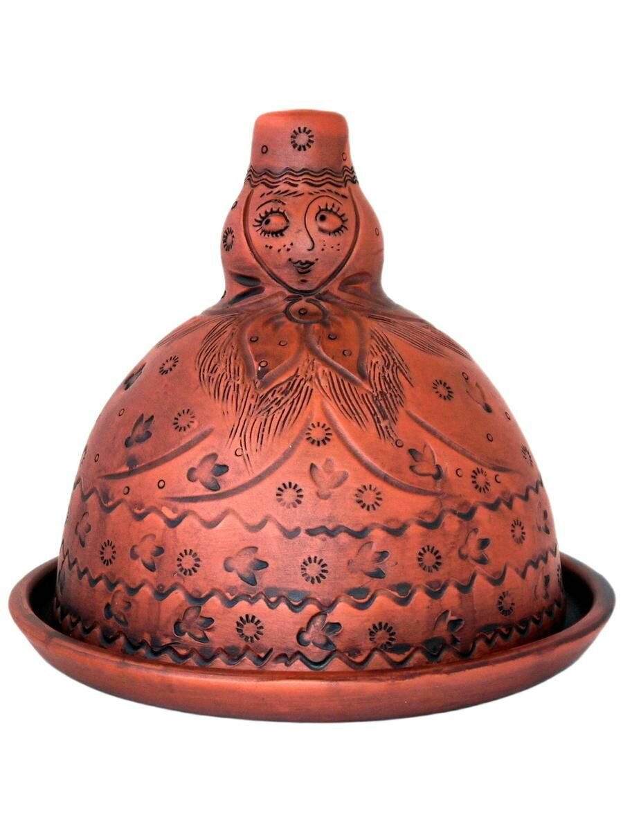 Блюдо для блинов, Блинница "Баба", глина, керамика, ручная работа