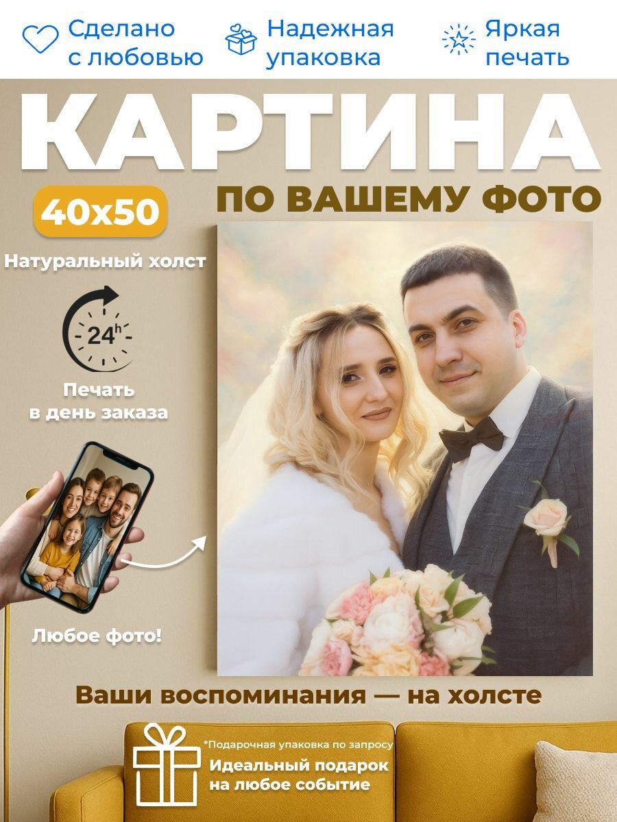 Фото на холст натуральный 40х50