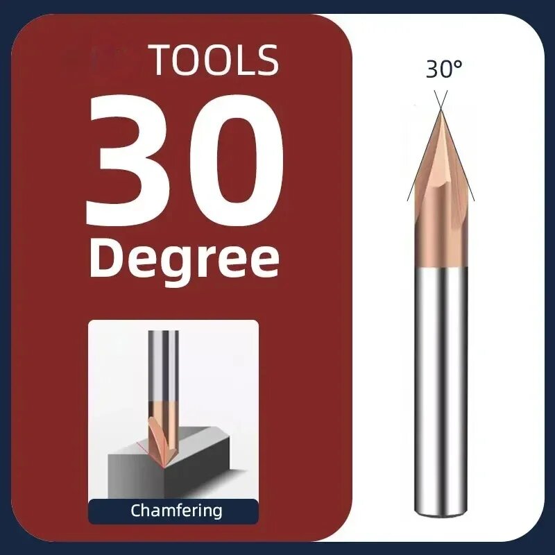 Концевая фреза с точной фаской, V-образная фреза с ЧПУ, угол 30 Degree, 4 мм, 2055(coated)