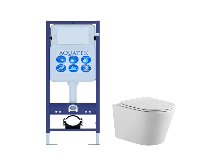 Комплект AQUATEK SET вега/17 (рама INS-0000017 (без клавиши и крепежа)+унитаз Вега AQ1905-00 с сиденьем)