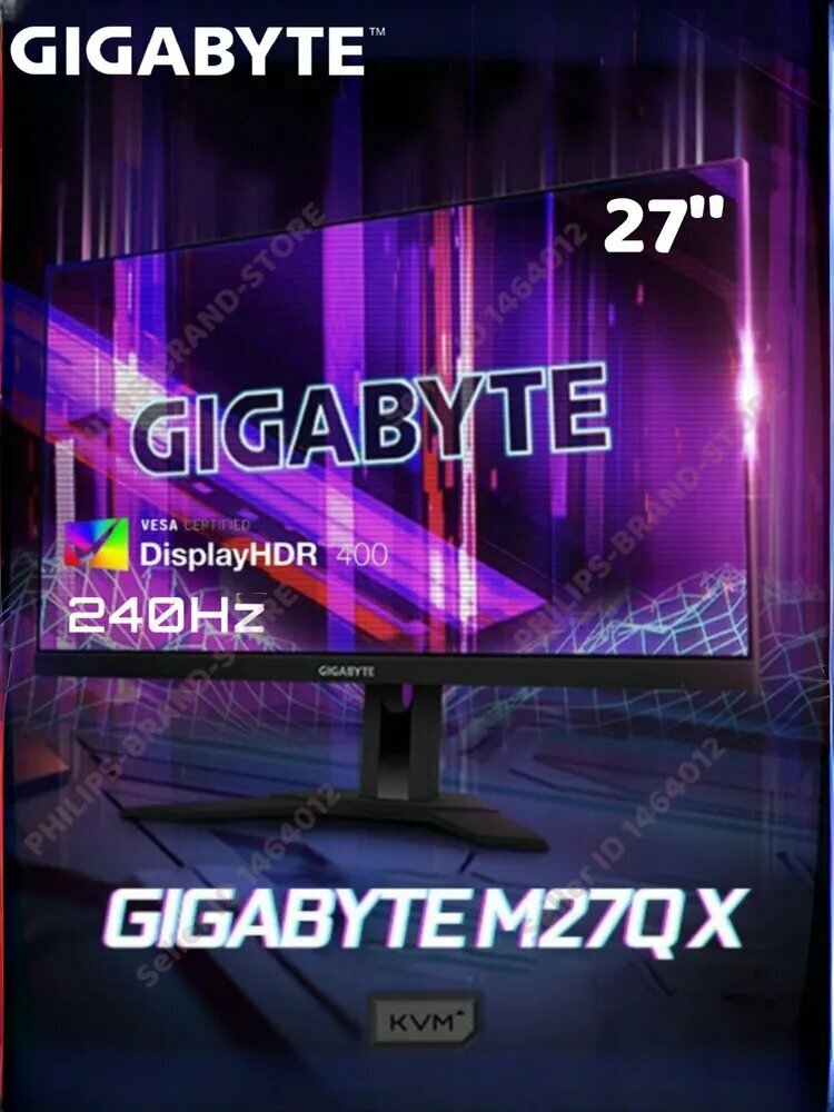 Gigabyte 27" Монитор M27Q X, черный, черно-серый