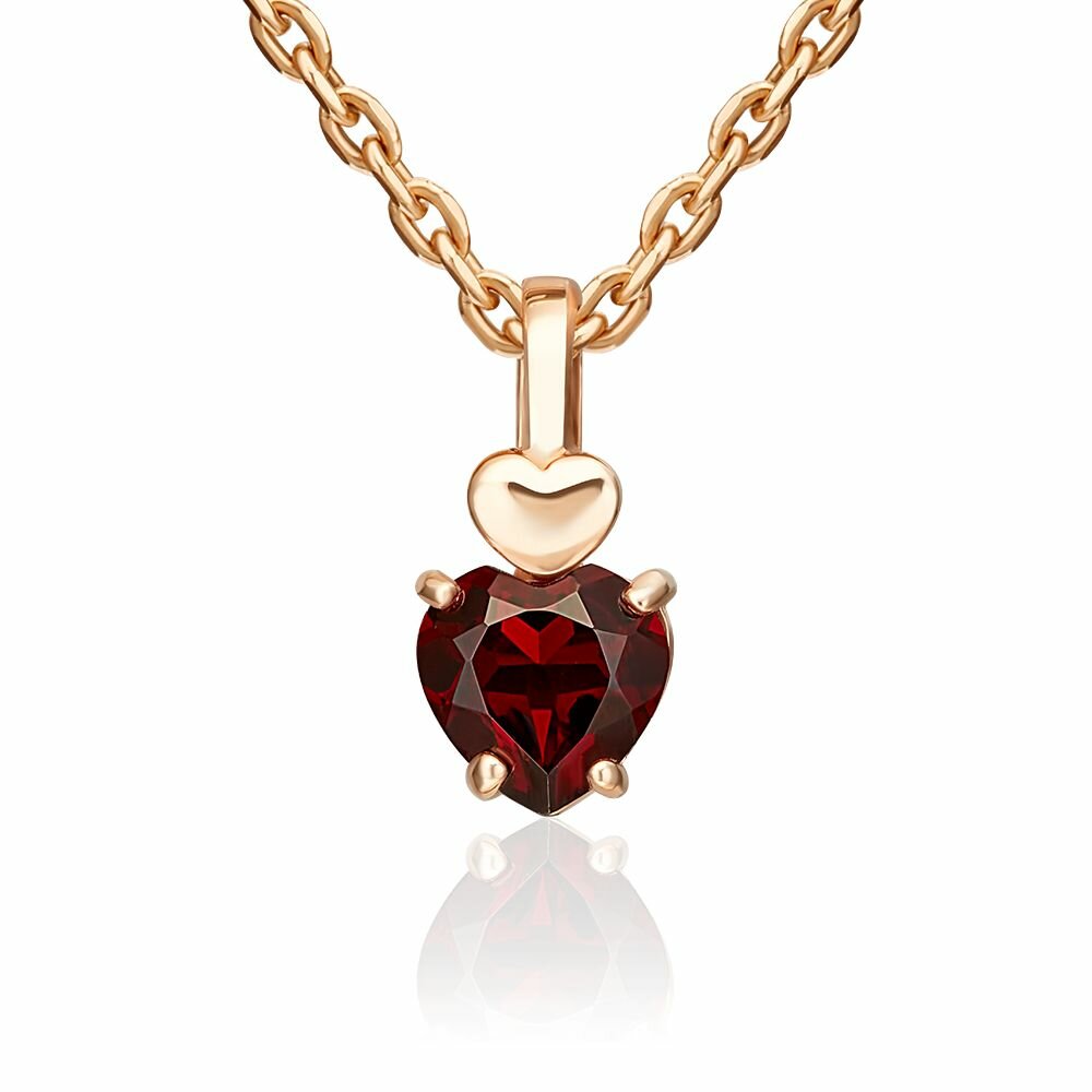 Подвеска, красное золото, 585 проба, гранат