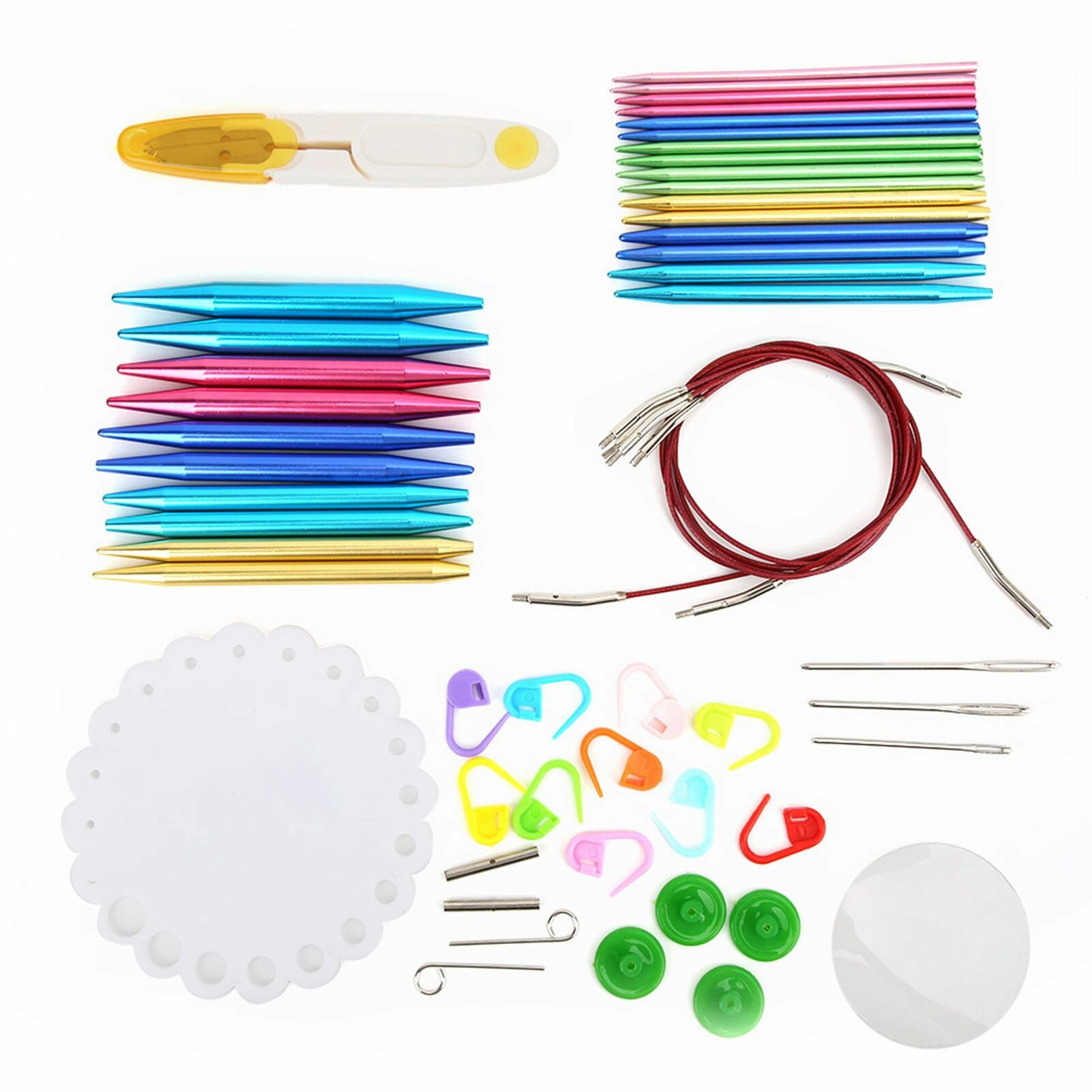 Круглые наборы вязальных игл из алюминиевого сплава, крючки для вязания крючком, инструменты для рукоделия, ткачества