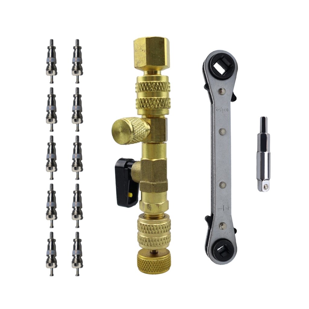 Сервисный ключ для систем отопления, вентиляции и кондиционирования воздуха, инструмент для удаления сердечников клапанов и адаптер с шестигранной головкой, аксессуары для ремонта