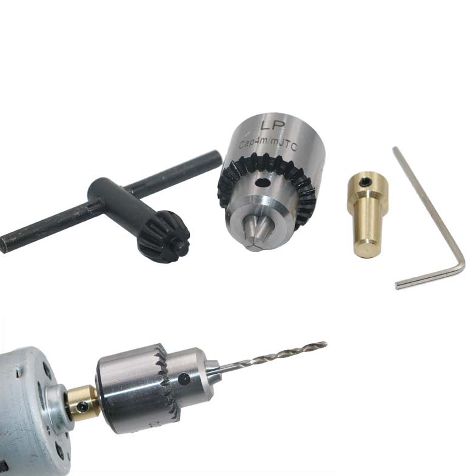 Набор цанговых патронов для электрической дрели из 4 предметов, диаметр хвостового отверстия 0,3-4 мм, твердосплавные микросверла 3,17 мм для электроинструментов и аксессуаров