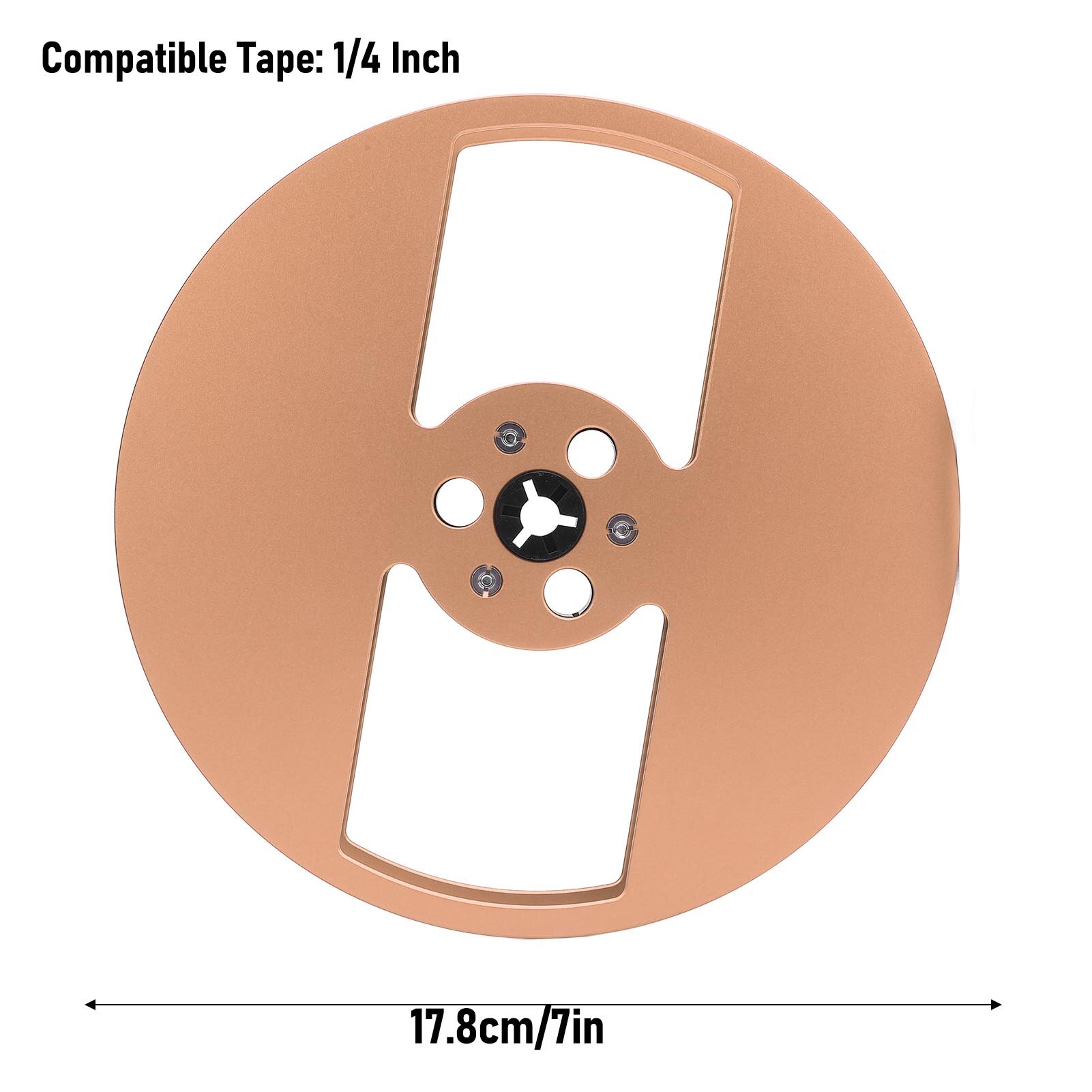 1/4 7-дюймовая пустая катушка для магнитофонной ленты из алюминиевого сплава с открытым кабелем, пустая катушка с 2 отверстиями для катушечных магнитофонов, золото