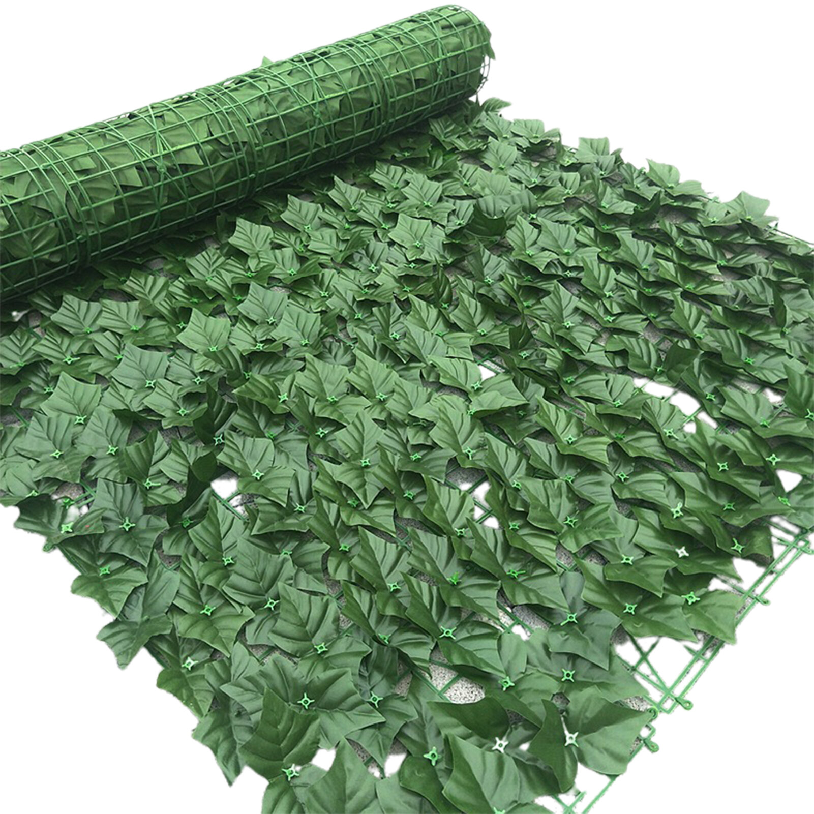 Искуственная Заборная Сетка Лист Забор Балкон Сад Зеленый Лист Декоративная Лоза Подделка Растения, Материал Листьев Шелковая Ткань, Материал Средних Панелей ПЭ, Цвет Зеленый, Размеры 50*50см 50*100см (доступно по выбору), Пакет Включает 1*Симуляционный