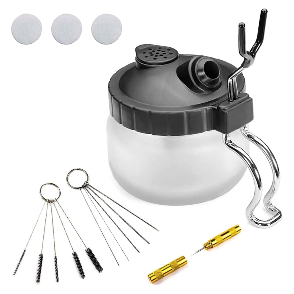 Аксессуары для эффективной очистки аэрографа с бутылкой и щеткой