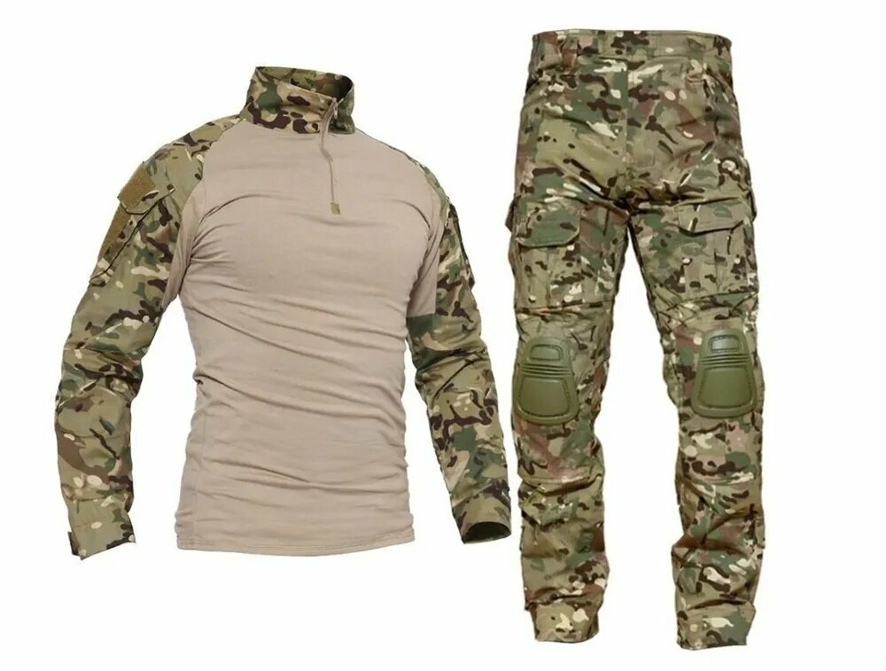 Костюм тактический "Uniform G3", мультикам, рипстоп, защита коленей и локтей, унисекс