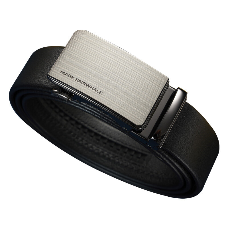 FAIRWHALE Top Grain Cow Leather Genuine Leather Business Automatic Buckle Leather Belts Men's 110cm