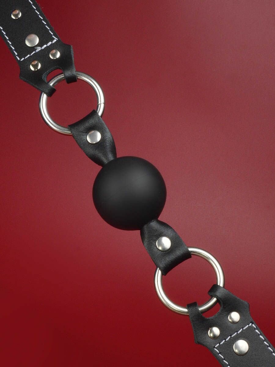 Кляп бдсм шар в рот брутальный для ролевых игр натуральная кожа