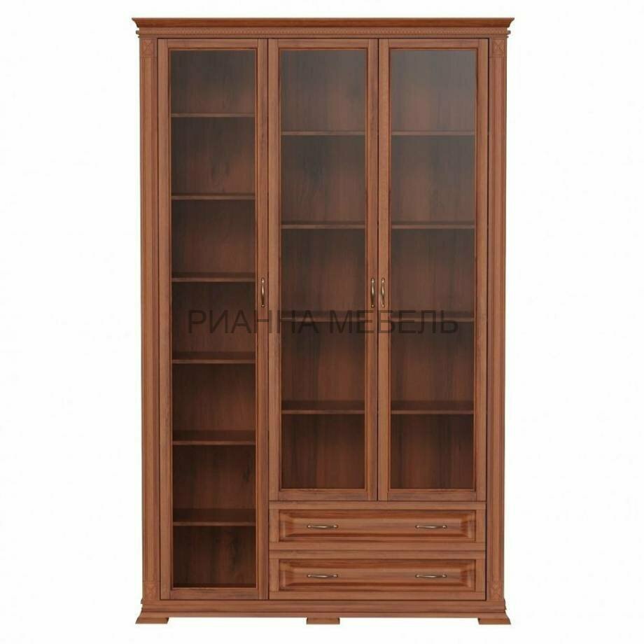 Шкаф книжный Верди рианна 105 из массива сосны 150х45х240 см красно-коричневый