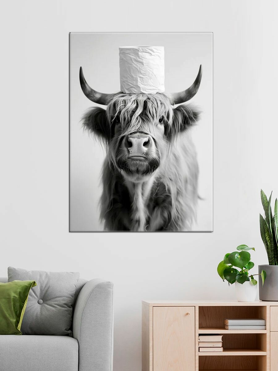 Картина на стену "Животные в ванной", 50х70 см