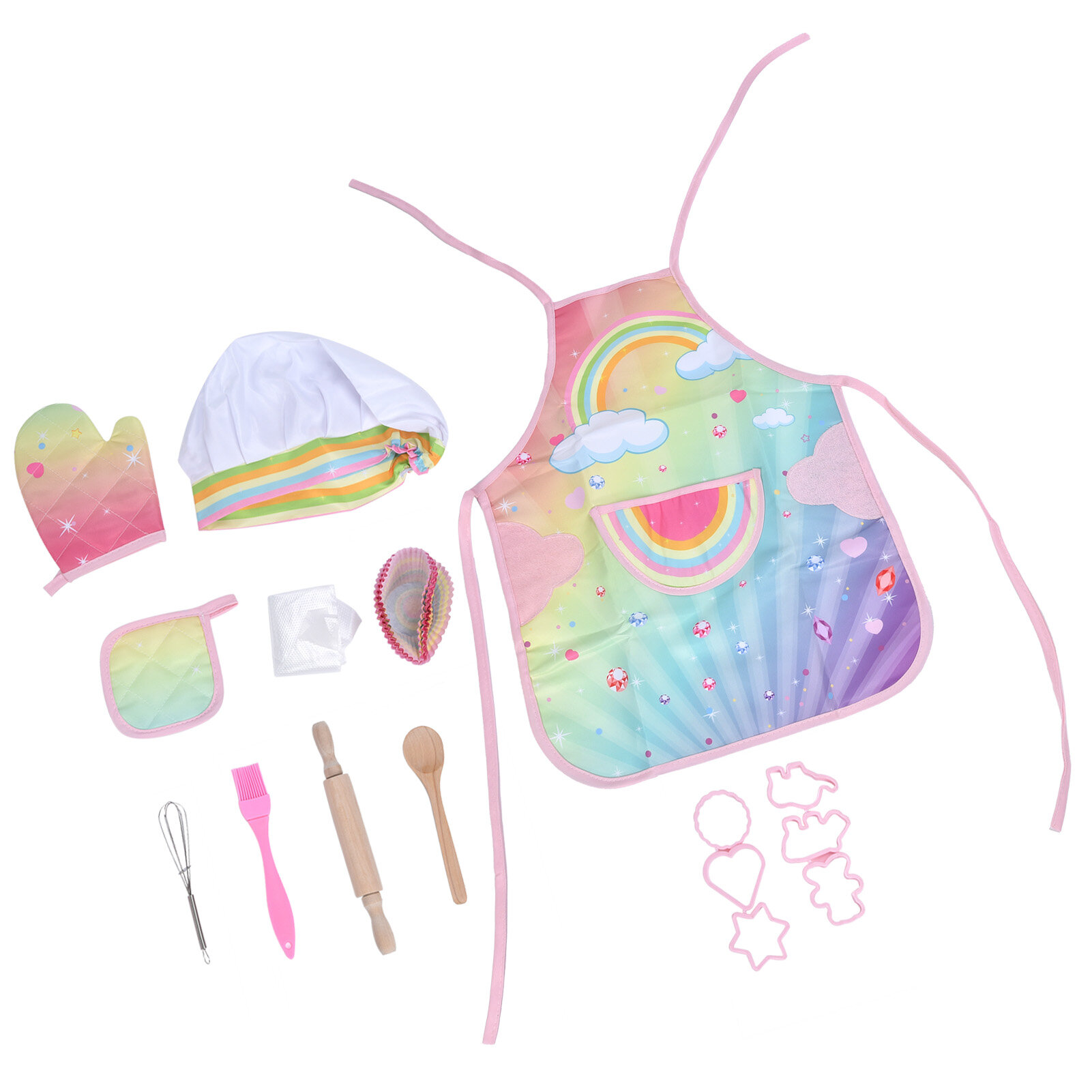 Детский набор шеф-повара для выпечки, фартук, перчатки для духовки, наряд для шеф-повара, ролевые игры, кухонные игрушки