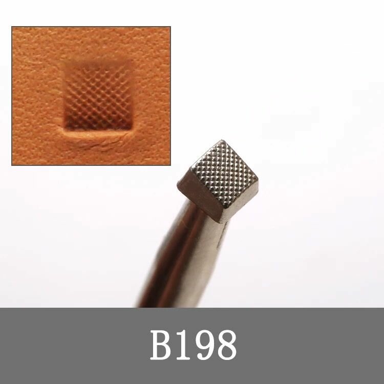 Штамп для тиснения кожи, рифлёная ручка, сталь, 105 мм, клише.