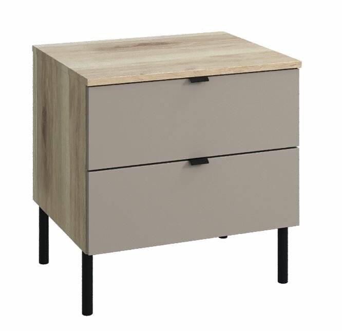 Тумба прикроватная Фабрика хорошей мебели "Розалин", современный стиль, цвет серо-коричневый