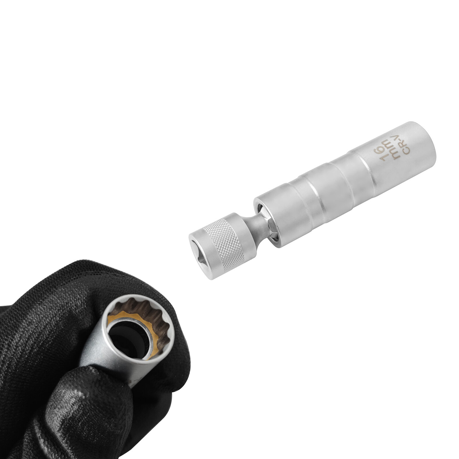 Ключ для свечей зажигания 16mm, тонкостенный, 3/8'