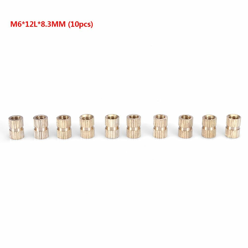 Латунные накатные (запрессованные) гайки M6x12 (10 шт.)