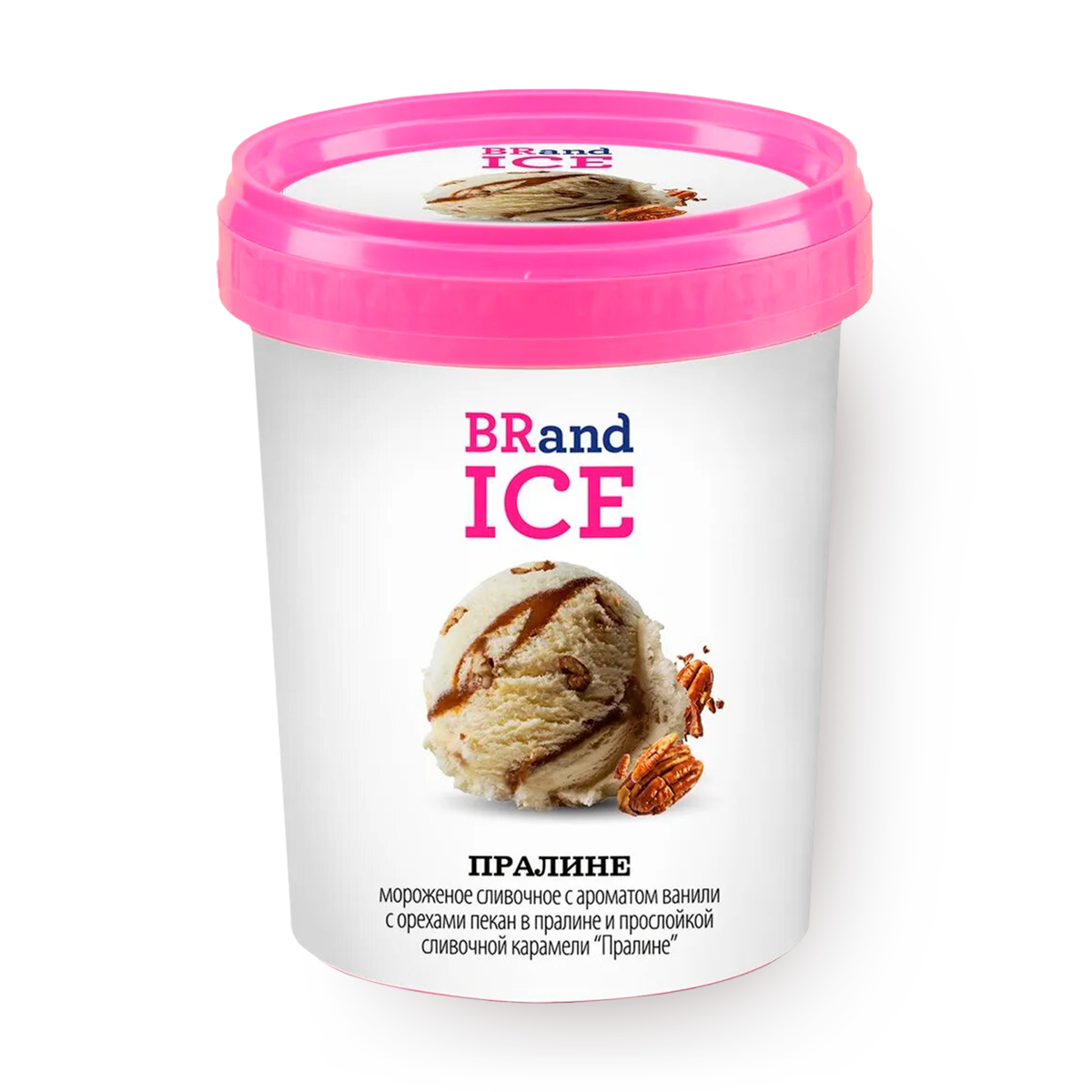 Мороженое сливочное BRand Ice пралине с орехом пекан и сливочной карамелью