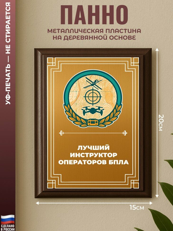 Настенный диплом "Лучший инструктор операторов бпла" БПЛА