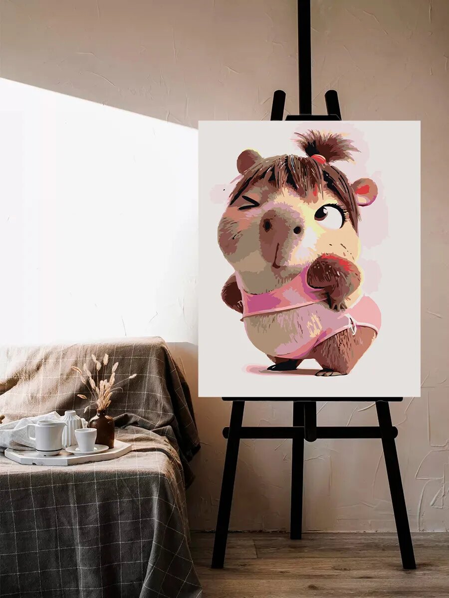 Картина по номерам Иллюстрация Милые Животные Капибара