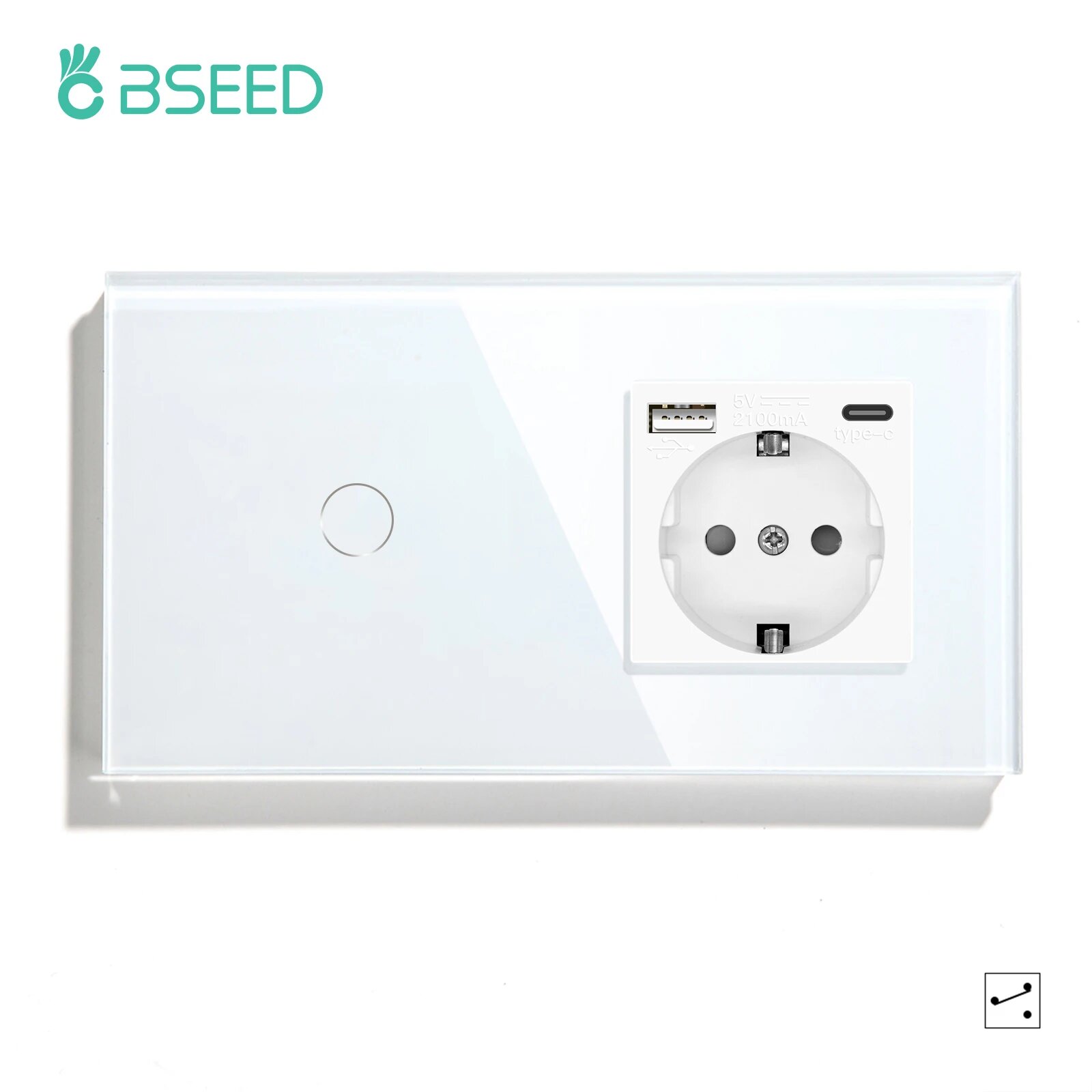 Сенсорные выключатели света BSEED 1/2/3 Gang со встроенной розеткой USB