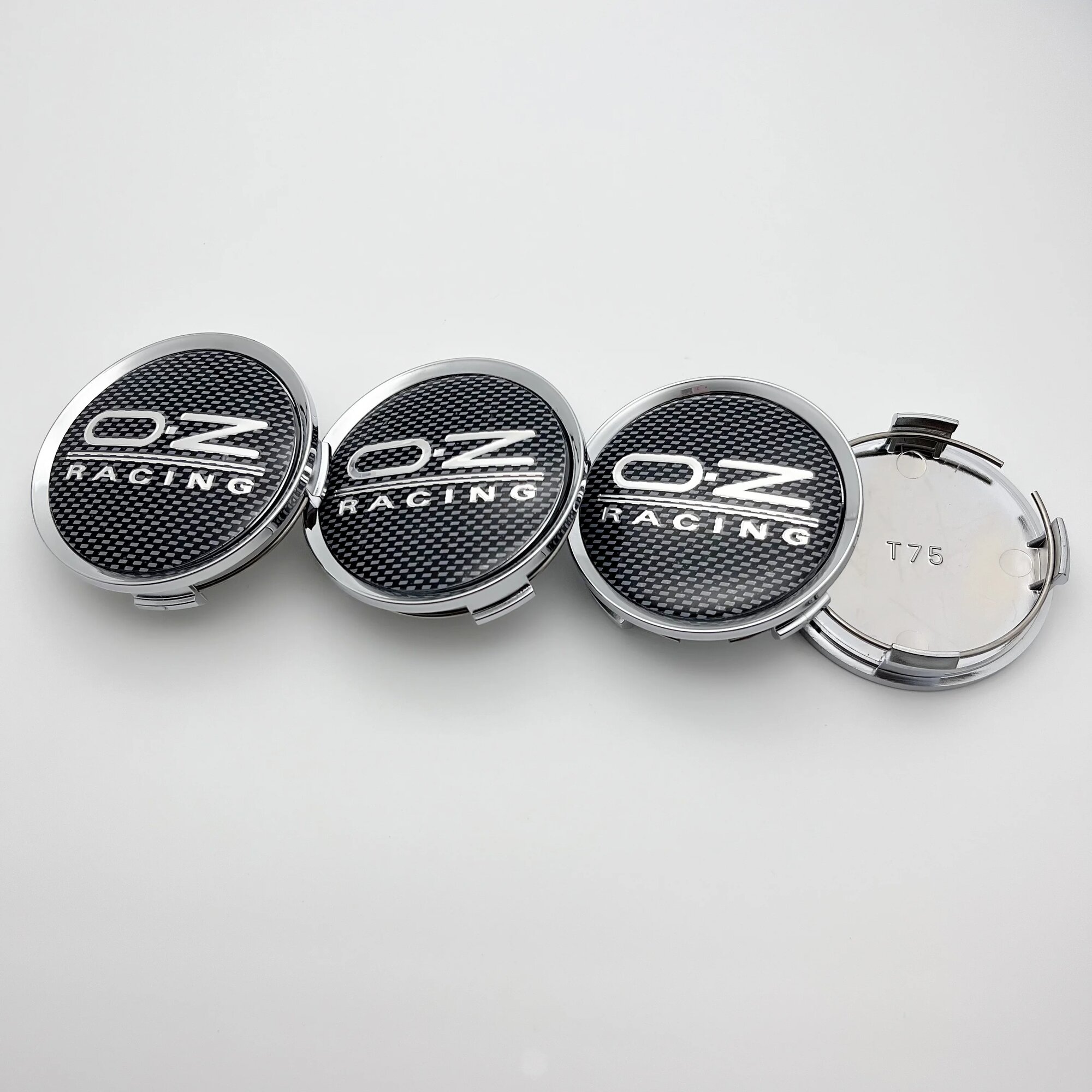 4 шт./компл, 3D 74 мм автомобильные диски, колпаки ступицы для OZ Racing, центральная крышка колеса, эмблема автомобиля, значок, колпаки ступиц колес, аксессуары для стайлинга, Silver Black Lattice, 4pcs OZ RACING, 74mm Wheel Caps