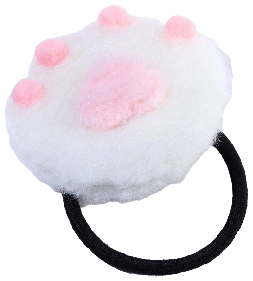 Резинка для волос Art Beauty "Самая милая мягкая лапка", текстиль, белая/чёрная