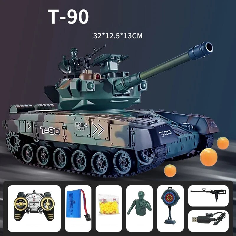 Радиоуправляемый металлический танк TOPEKIA 300°Rotation