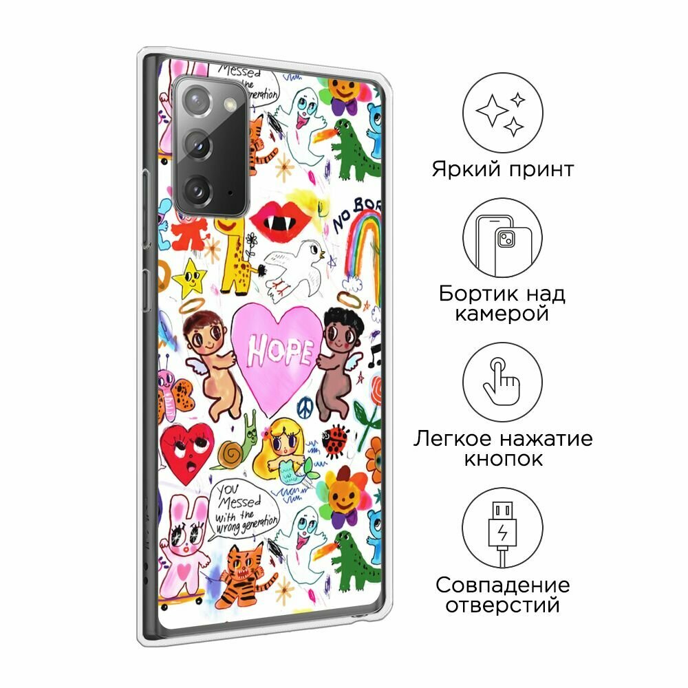 Чехол на Samsung Galaxy Note 20 / Самсунг Галакси Ноут 20 с принтом "Милые рисунки" — фото 1
