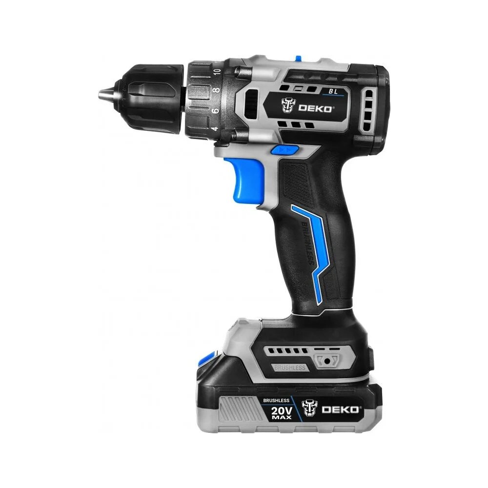 DEKO Дрель-шуруповерт аккумуляторная бесщеточнаяSharker 20V, 20В, 1х3.0Ач 063-4037