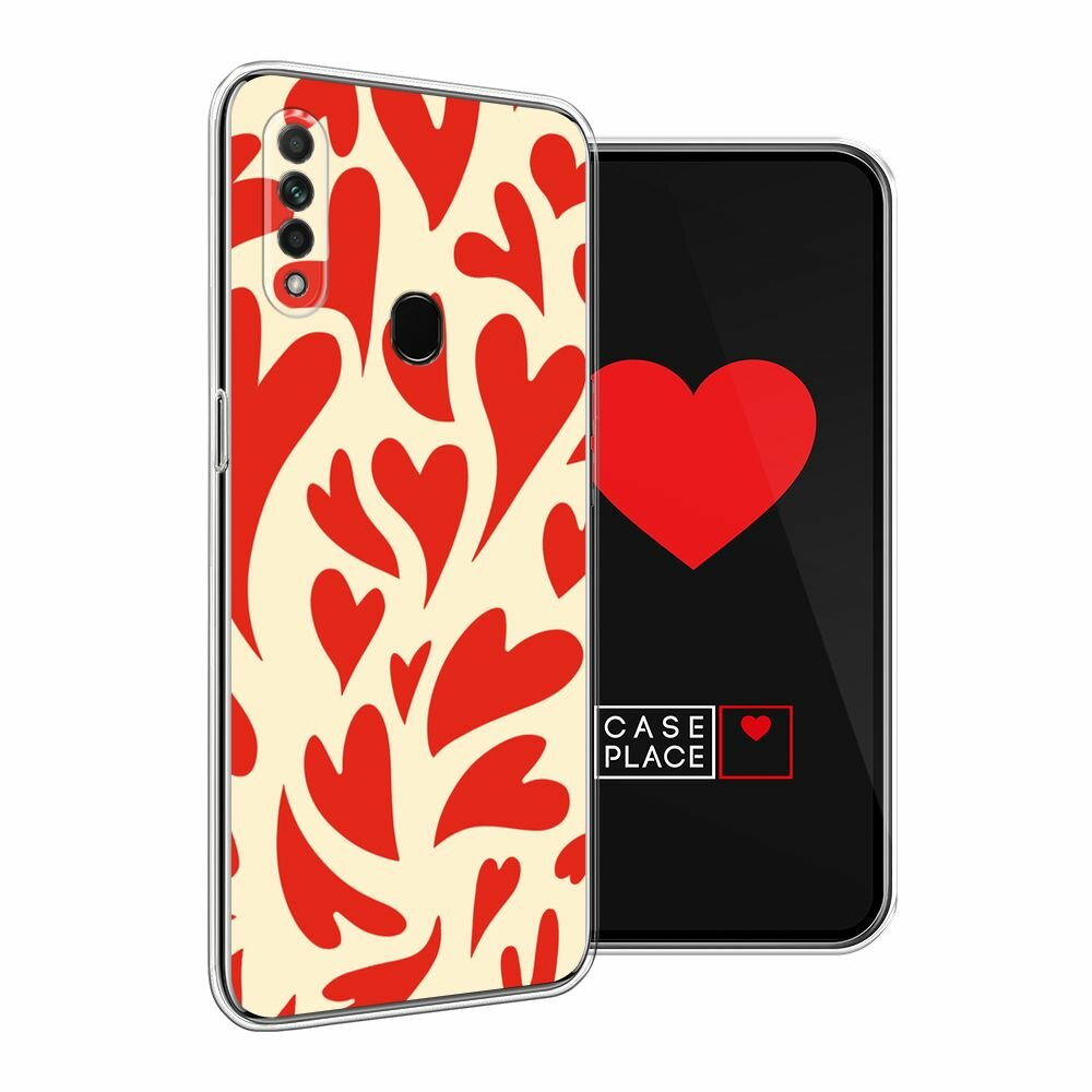 Чехол на Oppo A31 / Оппо А31 с принтом "Crazy hearts 1 - 14 февраля" — фото 1