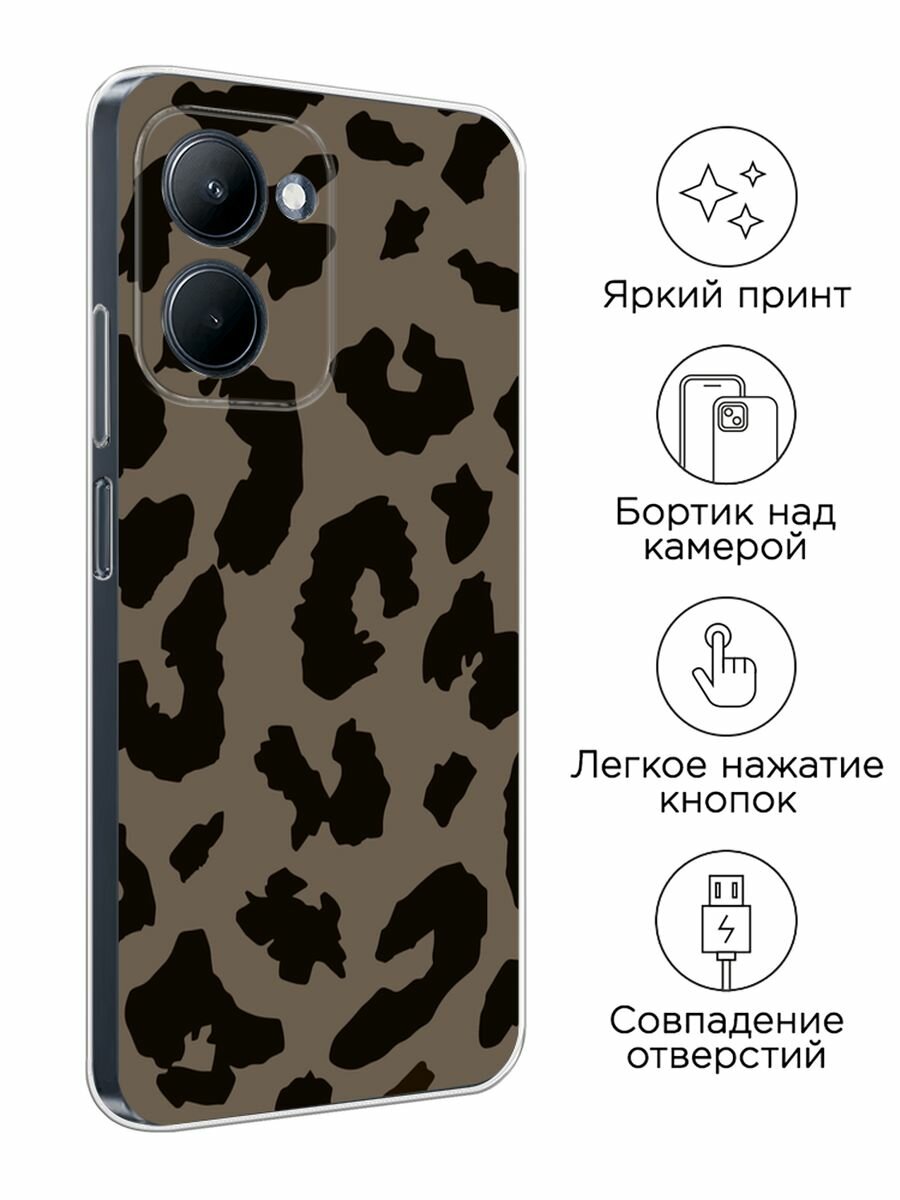 Чехол на Realme C33 / Реалми С33 с принтом "Леопардовые пятна паттерн 1" — фото 1