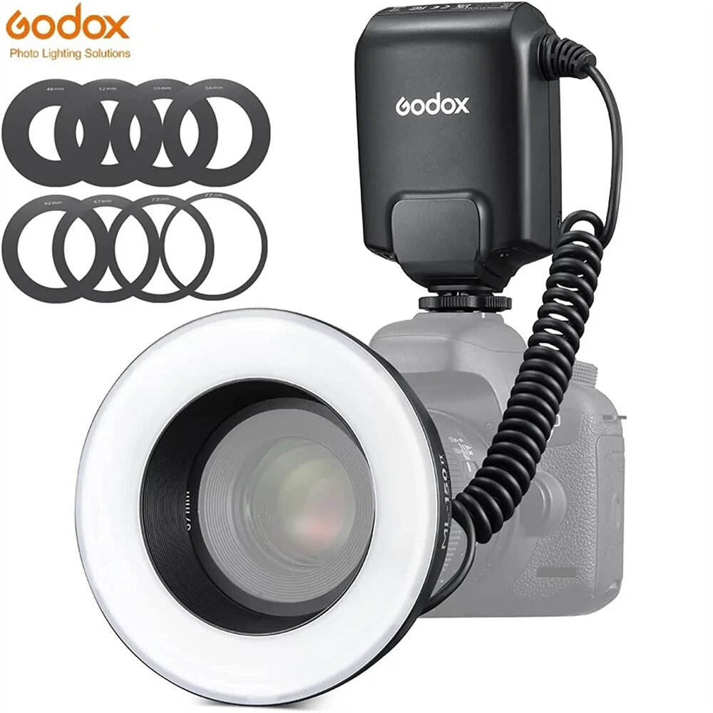Godox ML150II Светодиодная кольцевая вспышка Speedlite GN12 5800K ±200K