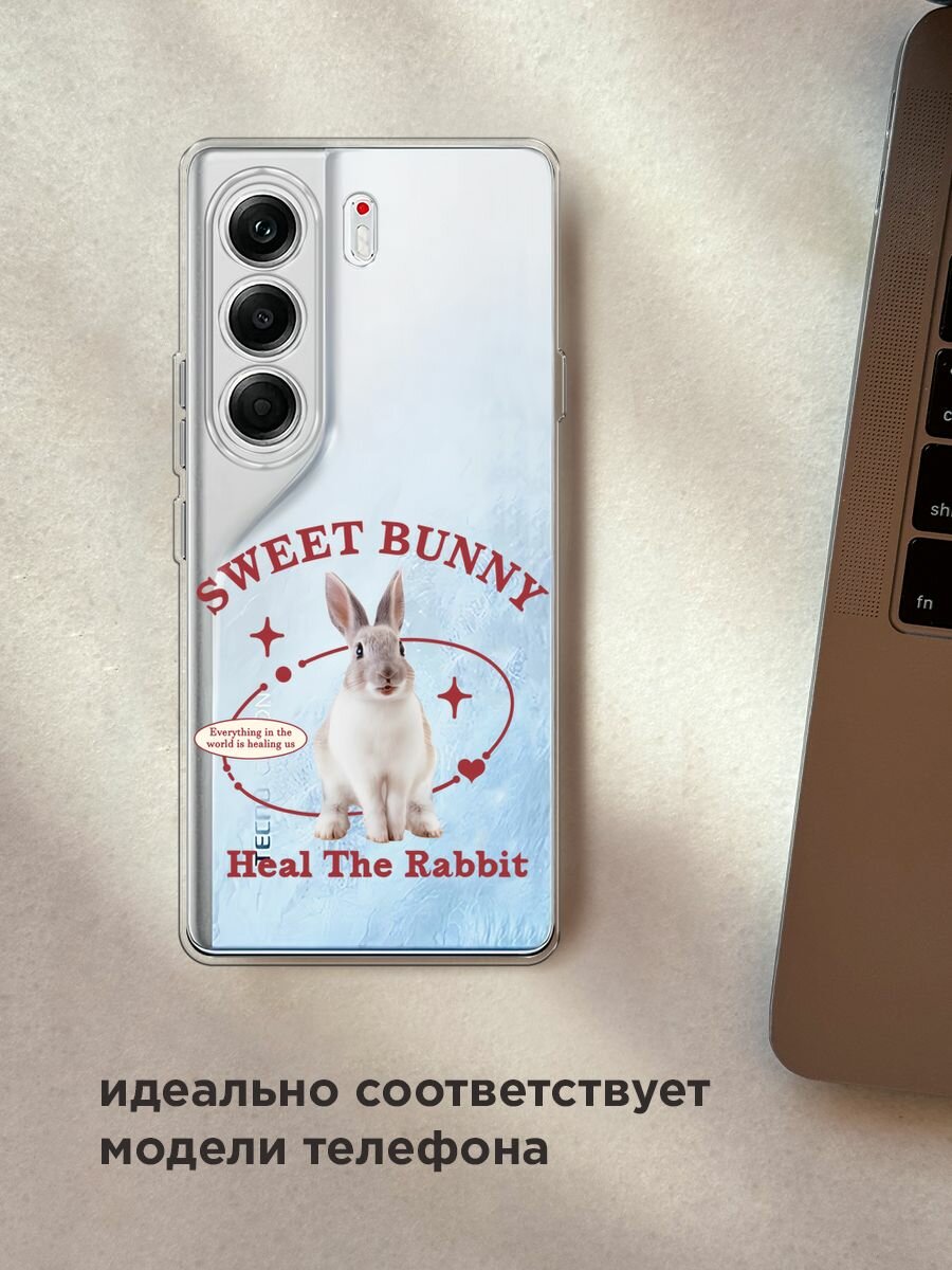 Чехол на Tecno Camon 40 Pro 5G / Текно Камон 40 Про 5G с принтом "Heal the rabbit", прозрачный — фото 1