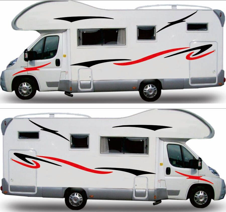 Полосы Графика Декорации Из Кокосовой пальмы Виниловый Графический Комплект Наклейки Автомобильные Наклейки для Каравана Путешествия Прицеп Кемпер Фургон