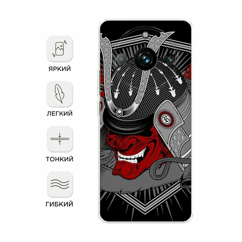 Чехол на Realme 11 Pro / Реалми 11 Про с принтом "Красная маска самурая" — фото 1