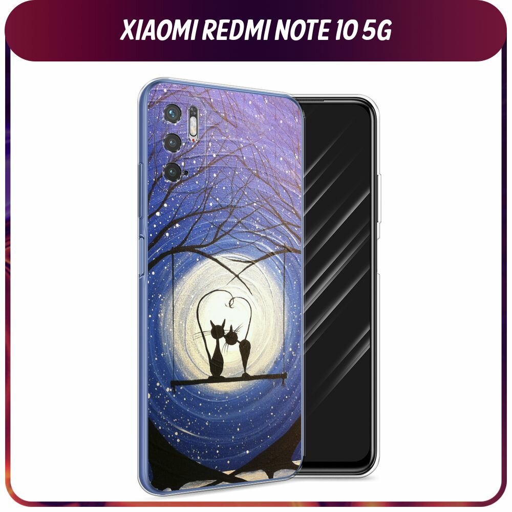 Чехол на Xiaomi Redmi Note 10T/10 5G/Poco M3 Pro / Сяоми Редми Нот 10Т/10 5G/Поко М3 Про с принтом Влюбленные котики 10