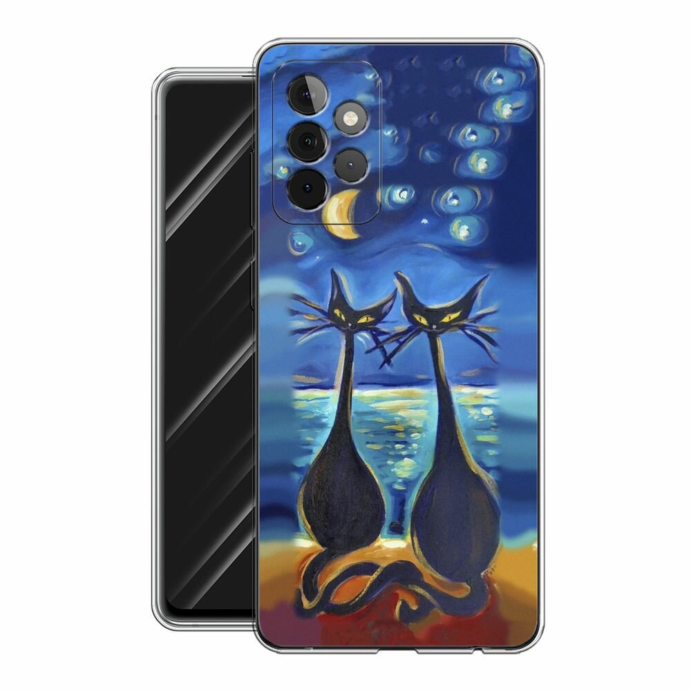 Чехол на Samsung Galaxy A72 / Самсунг Галакси А72 с принтом "Влюбленные котики 7" — фото 1