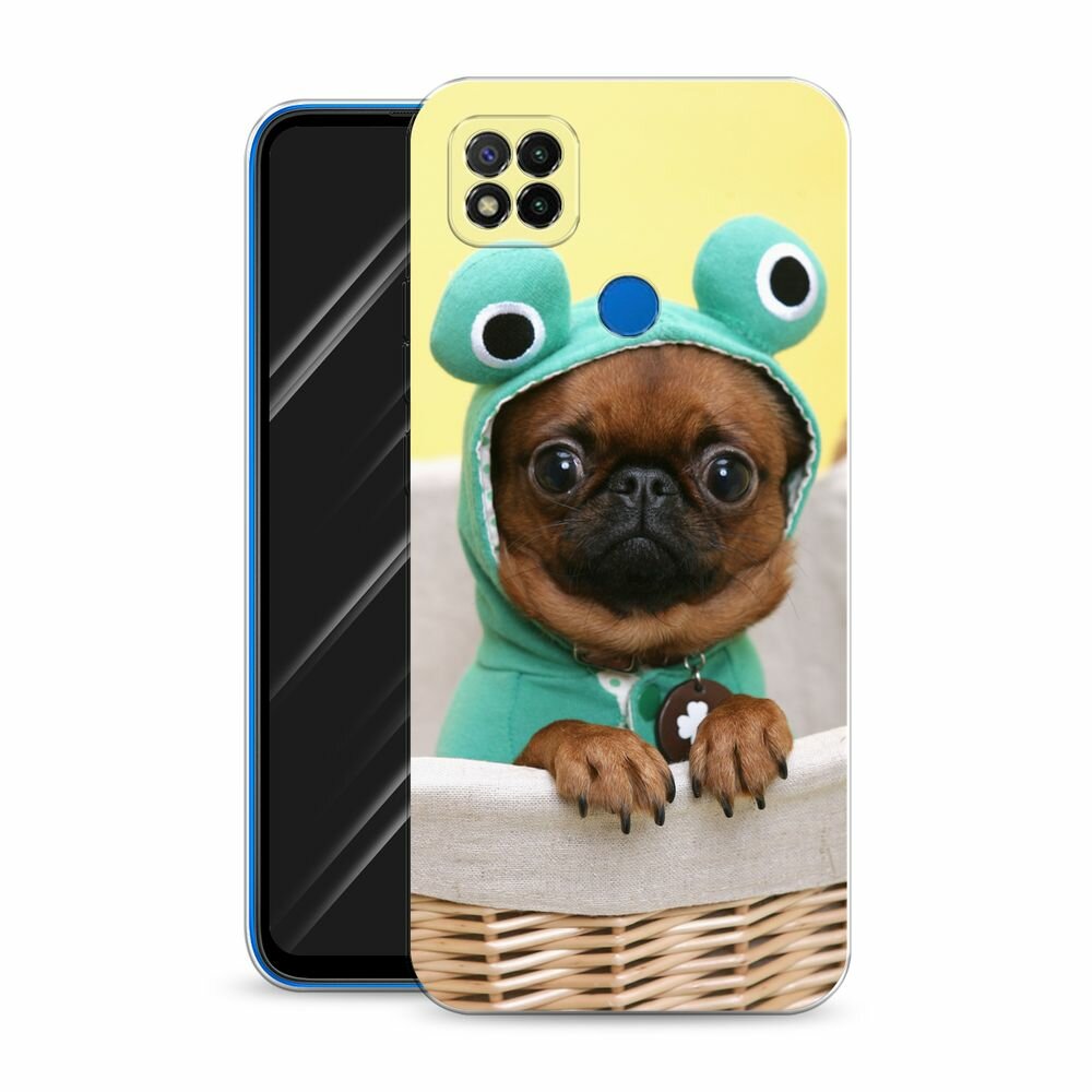 Чехол на Xiaomi Redmi 9C / Сяоми Редми 9C с принтом "Собачка в шапке лягушки" — фото 1
