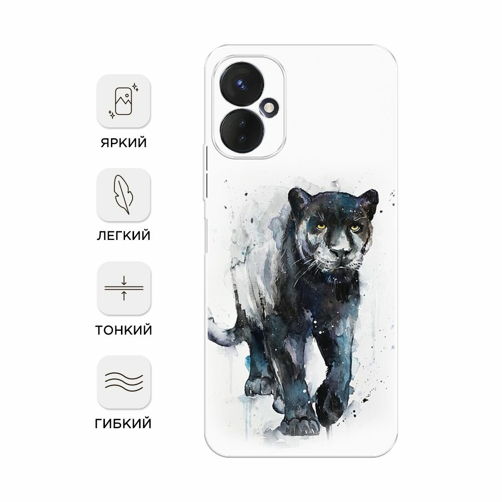Чехол на Tecno Spark 9 Pro / Техно Спарк 9 Про с принтом "Пантера арт 3" — фото 1