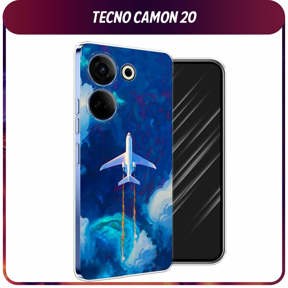 Чехол на Tecno Camon 20/20 Pro 4G / Текно Камон 20/20 Pro 4G с принтом "Самолет картина"