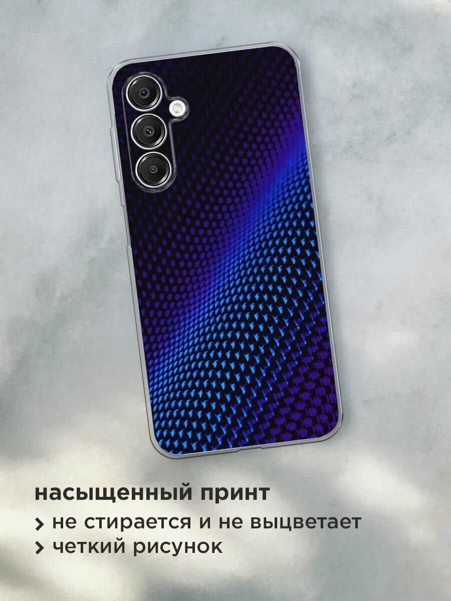 Чехол на Samsung Galaxy A16 / Самсунг А16 с принтом "Синий карбон" — фото 1